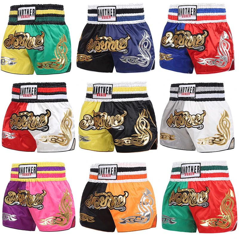 Muay-Thai-Boxing-Shorts-MMA-Embroidery-Sports-Fitness-Fighting ...