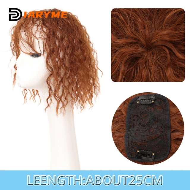 Synthetic clip on wavy hair topper