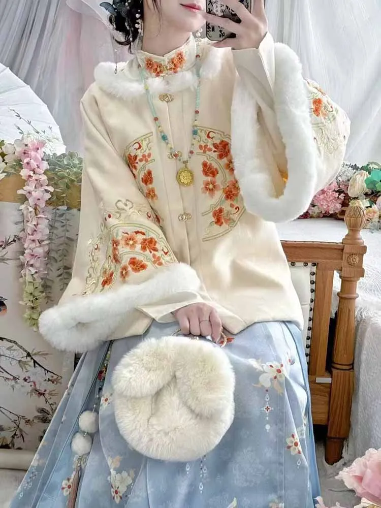Hanfu chino de invierno de gran tamaño para mujer, disfraz de Año Nuevo ...