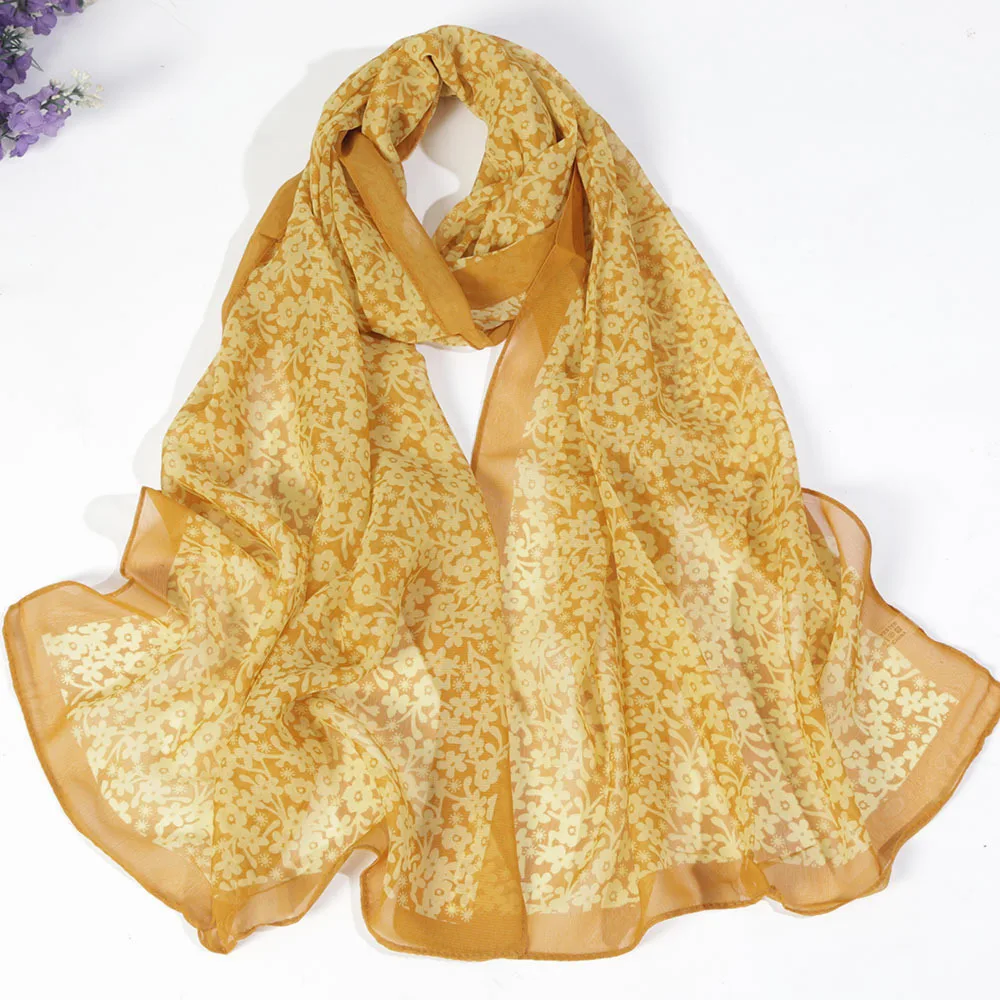 Fashion-Chiffon-Scarf-Floral-Long-Soft-Silky-Georgette-Shawl-Beach ...