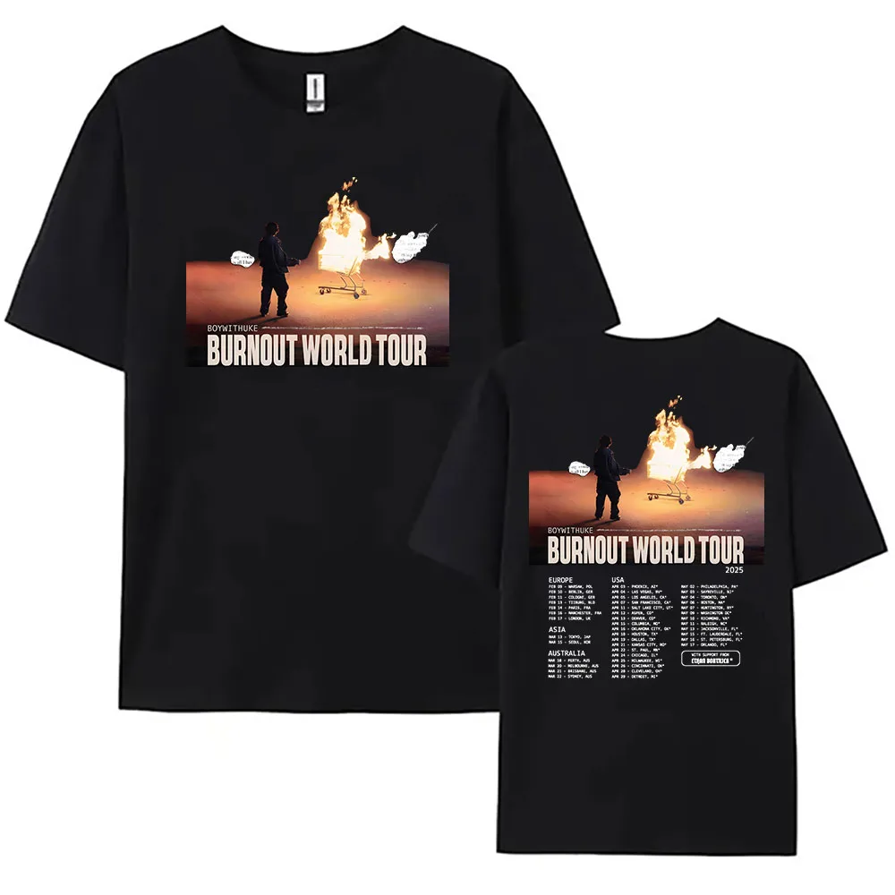 Boywithuke Burnout World Tour 2025 Tshirts Cotton Short Sleeve Summer T ...