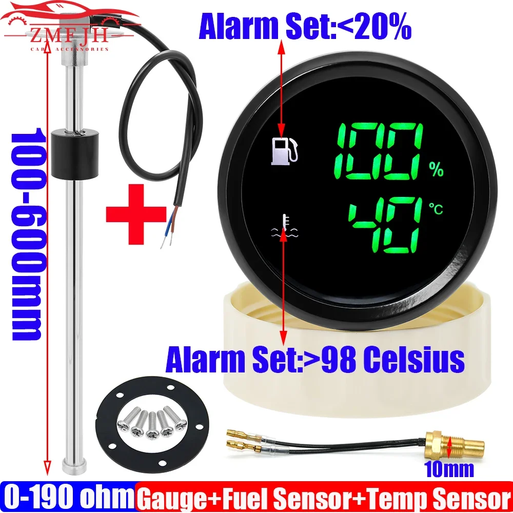 Multifunctional-Digital-Dual-52mm-Gauge-Fuel-Level-Water-Temperature ...