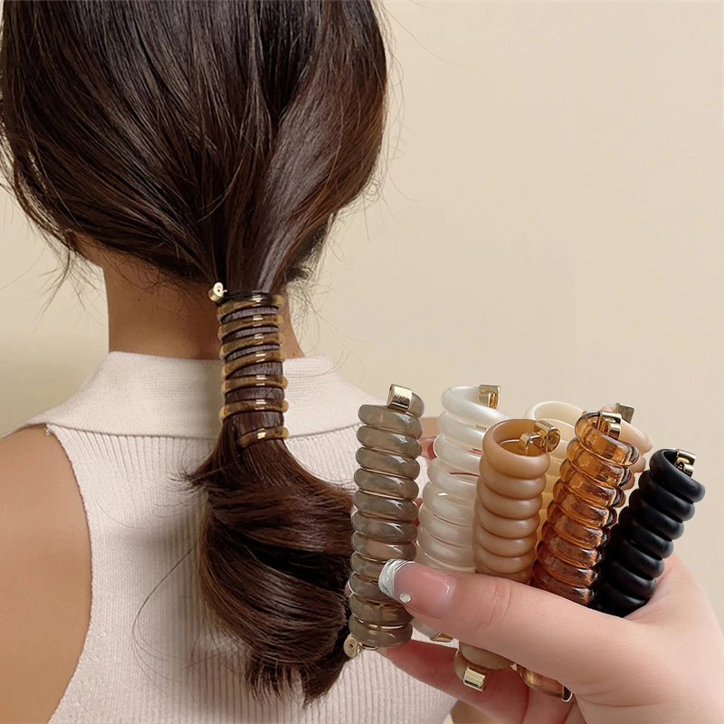 Elastic-Rubber-Hair-Ties-for-Women-Ponytail-Rubber-Bundle-Telefone-Wire ...