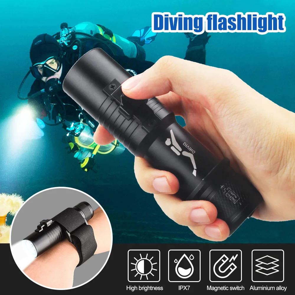 Professional-Diving-Light-Most-Powerful-T6-Flashlight-Underwater-Scuba ...