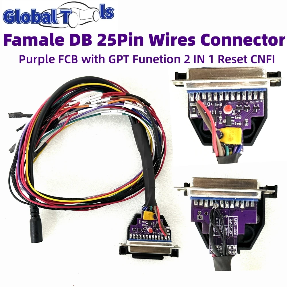For-SM2-PRO-VCI-J2534-PCM-Female-Connector-DB-25Pin-with-GPT-Purple-PCB ...