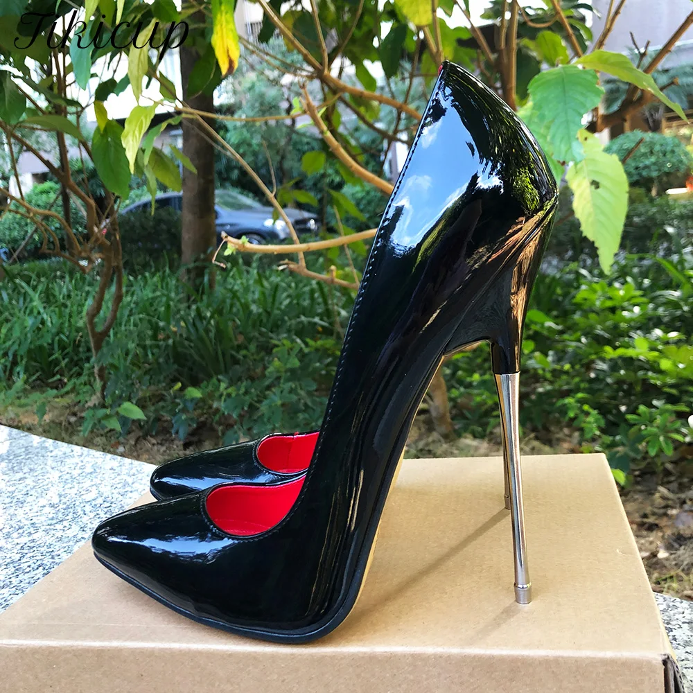 Tikicup-16cm-extreme-Metall-High-Heels-Frauen-schwarz-sexy-rot-in ...