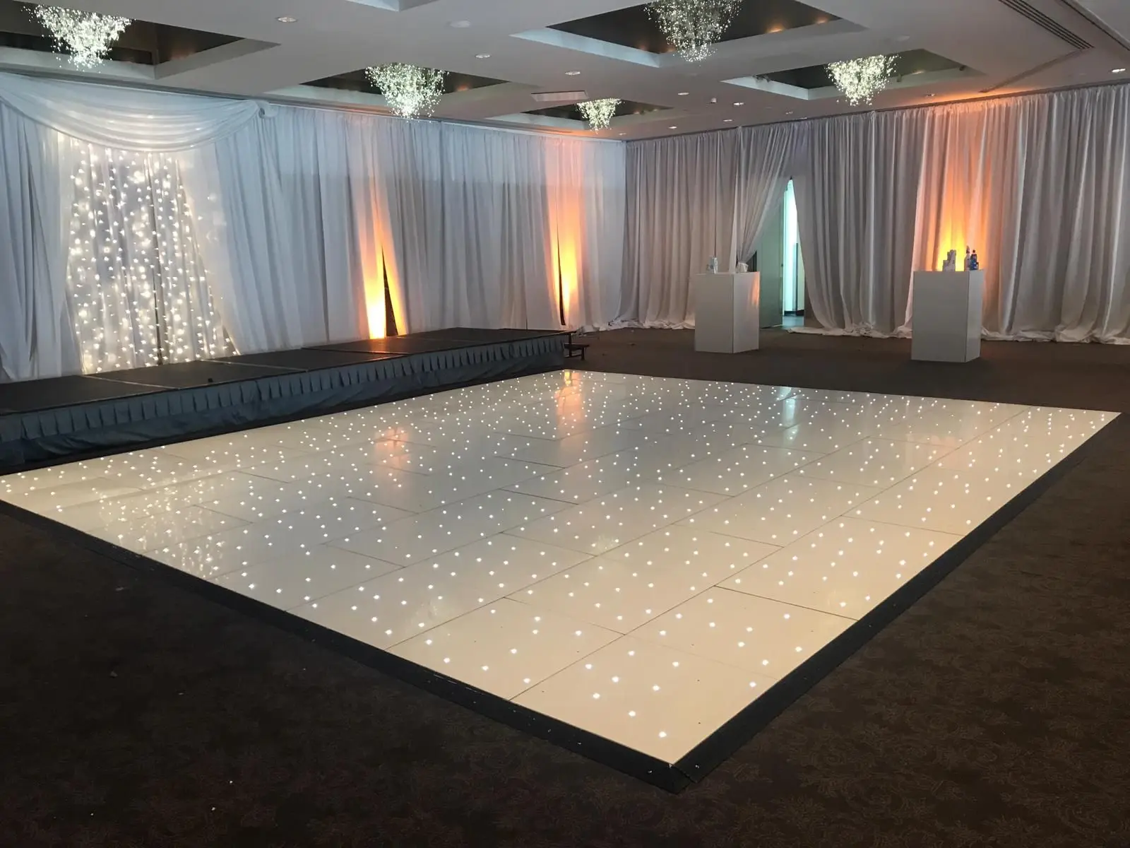 Acrylic-LED-Starlit-Dance-Floor-Light-With-Remote-Black-White-Panel-for ...