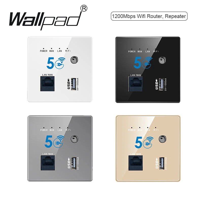 1200Mbps Dua lBand 2.4Ghz/5Ghz Wifi AP Panel Adapter Receiver Repeater ...