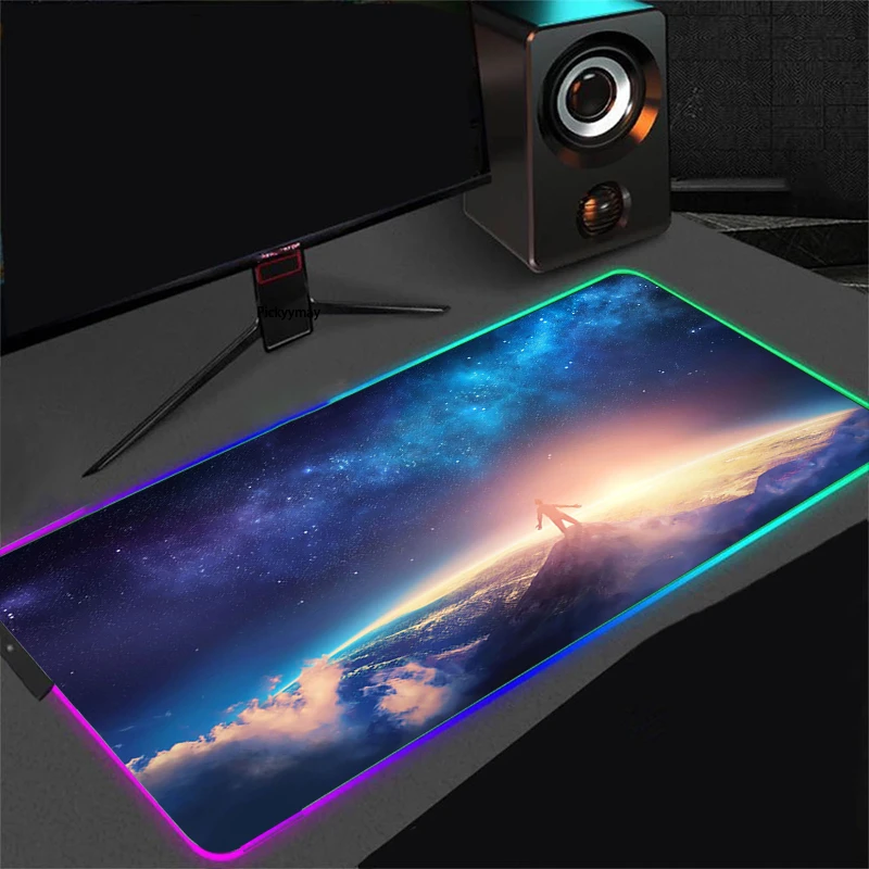 RGB Mouse Pad Space Gaming Mouse Pad Universe Gamer PC Mousepad Starry ...