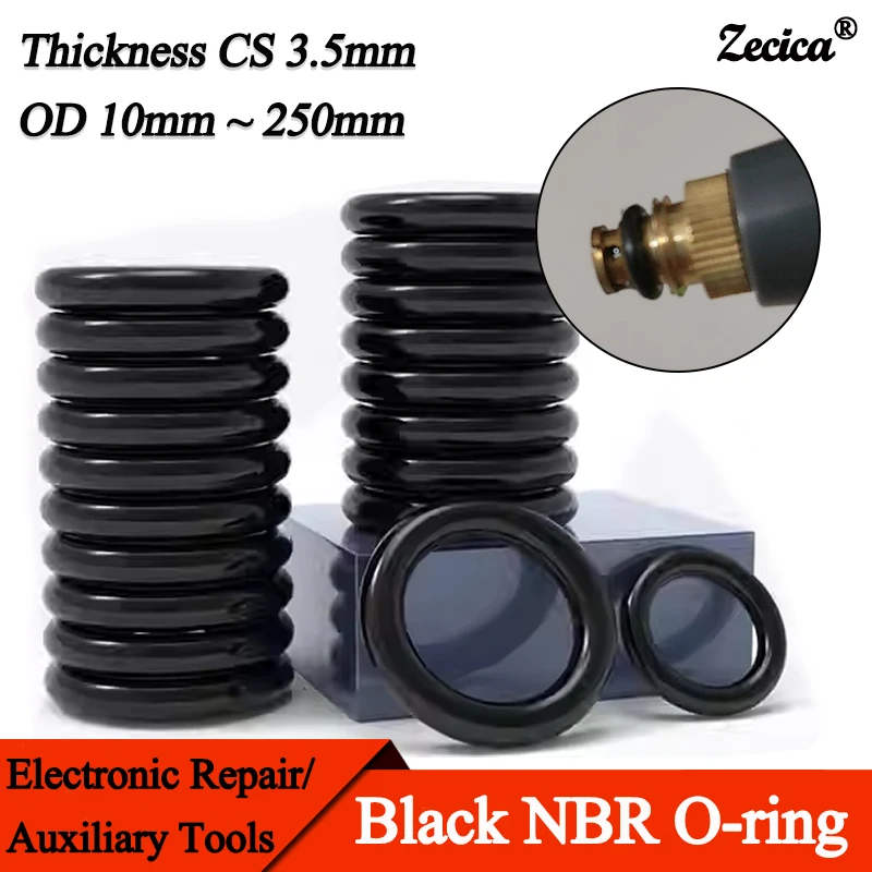 10/50Pcs Black CS 3.5mm OD 10mm~285mm Nitrile Butadiene Rubber NBR Oil ...