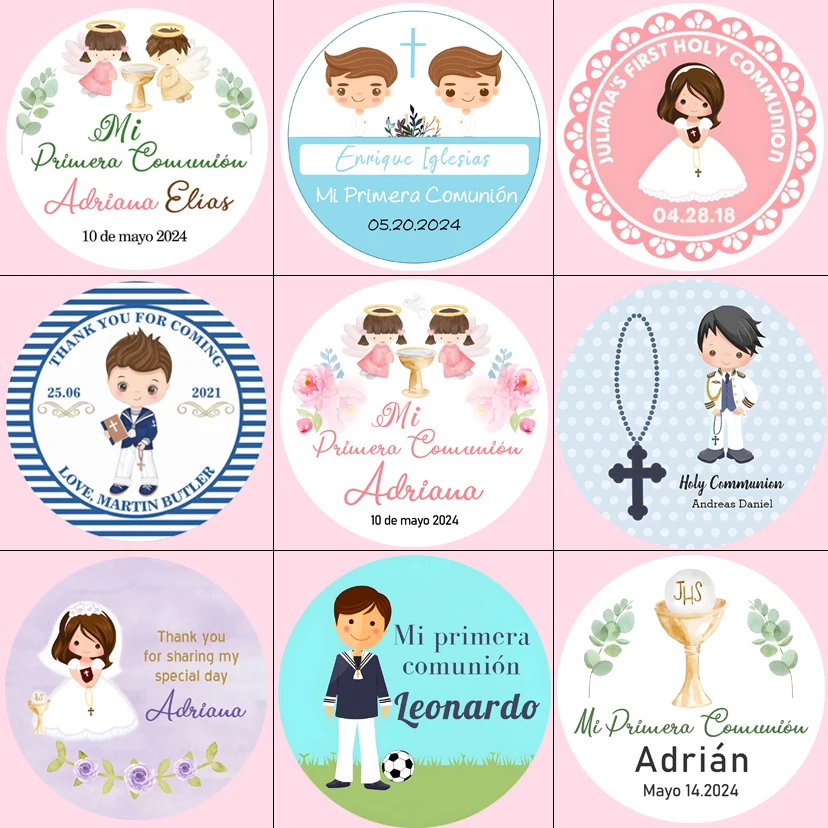 Custom-My-First-Communion-Sticker-Boy-Girl-Mi-Primera-Comuni-n-Favors ...