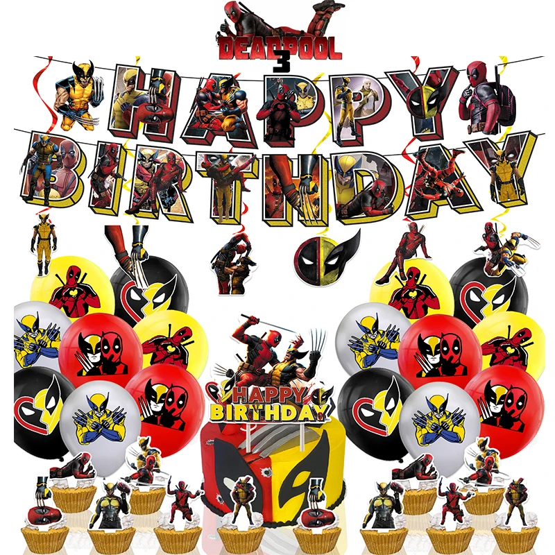 New-Movie-Deadpool-3-Theme-Party-Supplies-Anime-Action-Figures ...