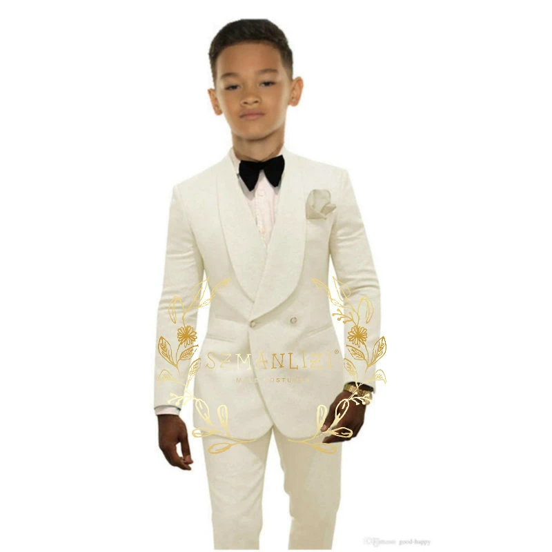 Ivory Floral Children's Formal Dress Suits Set Flower Boys Wedding ...