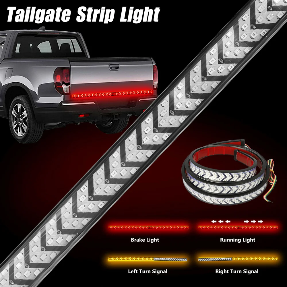 60" 540LED Truck Strip Tailgate Light Bar Reverse Brake Tail Flowing ...