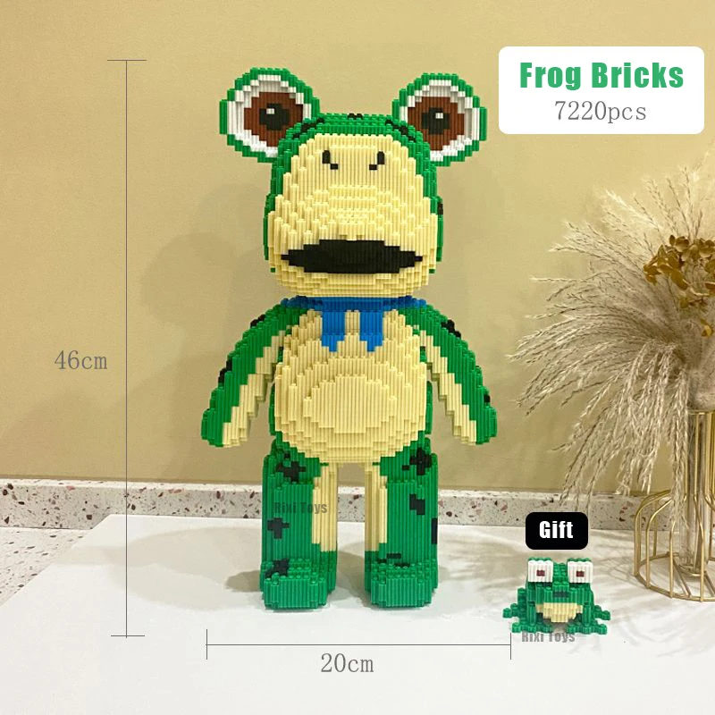 City Frog Bear Nano Building Blocks Creative Home Decoration Moc Mini ...