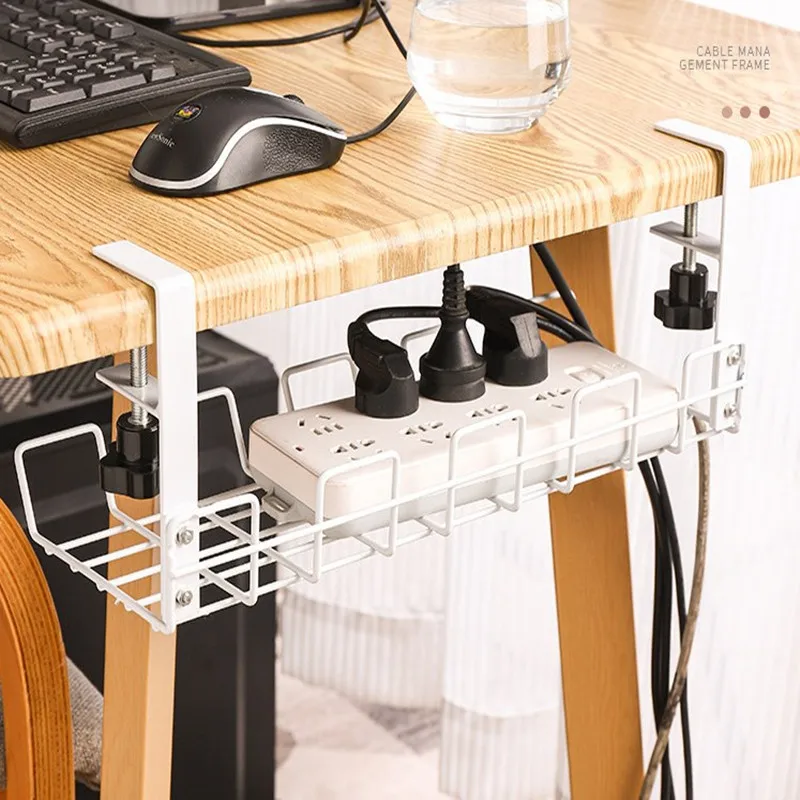 Under-Desk-Wire-Storage-Rack-Under-Desk-Cable-Organizer-Wire-Cable-Tray ...