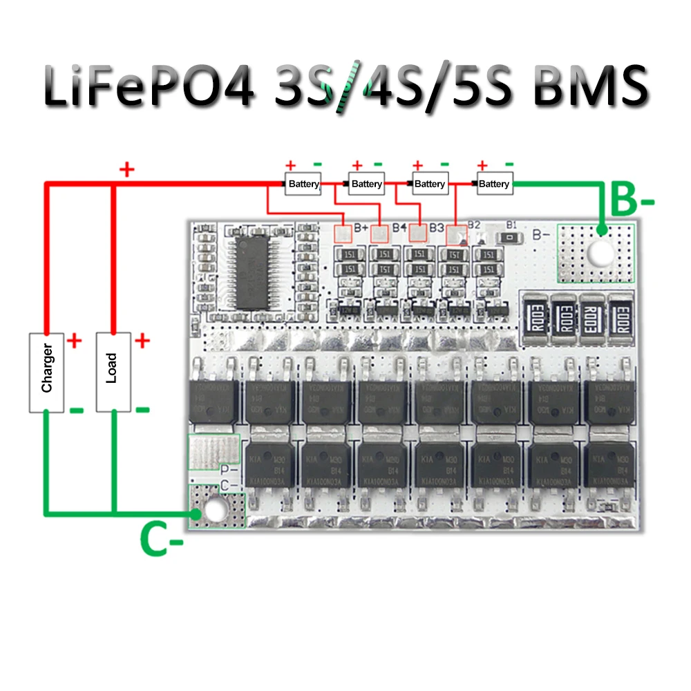 3S/4S/5S BMS 12V 16.8V 21V 100A LiFePO4 Ternary Lithium Battery ...