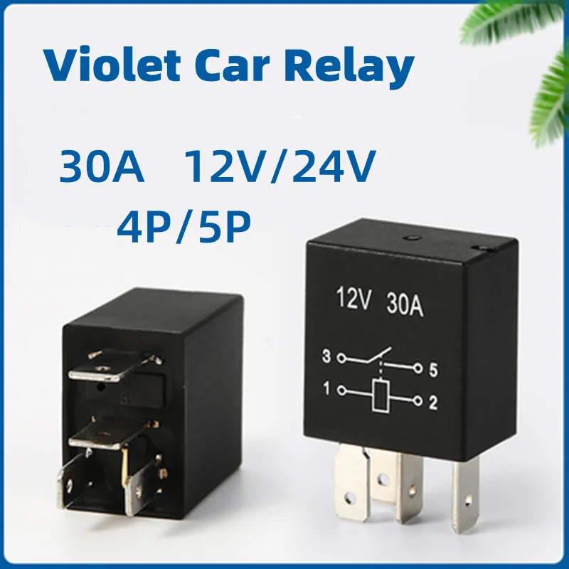 High-Quality-Violet-Car-Relay-5-Feet-30A-12V-24V-5P-4P-Air-Conditioner ...