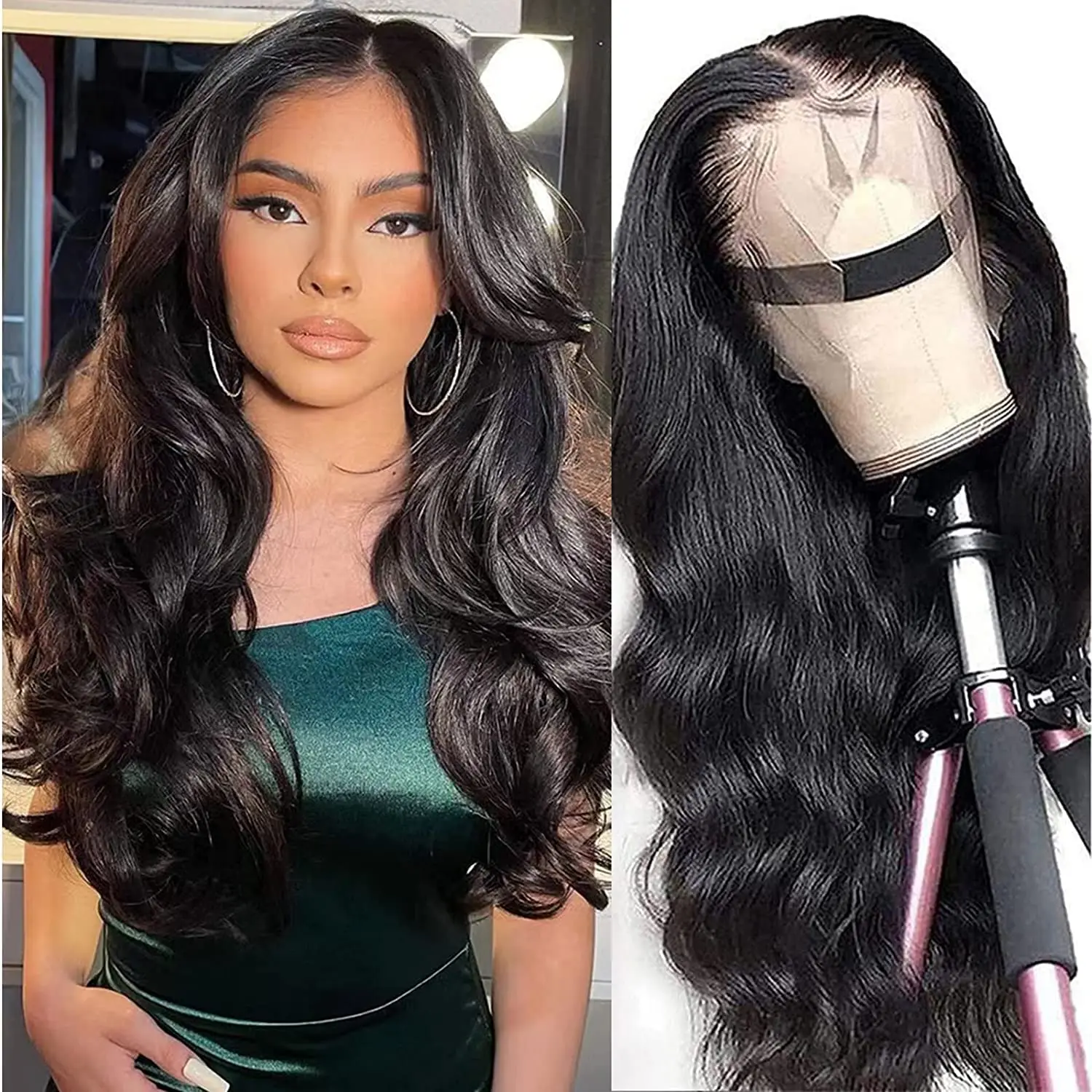 180 Density 30 Inch Body Wave Transparent Lace | 28 Inch Lace Front Wig ...