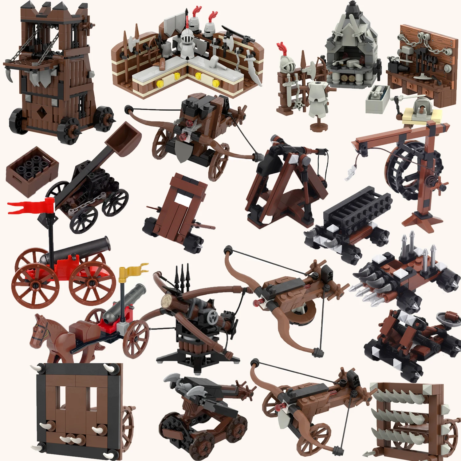 Medieval Castle Siege Weapons Building Blocks Siege Engine Cannon Car ...