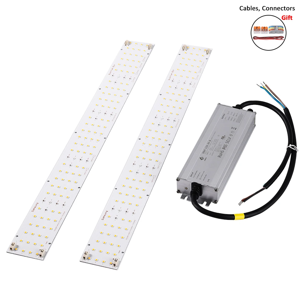 2 Pieces 60W Samsung LM301H Quantum led light Bars Board 510MM Dimmable ...