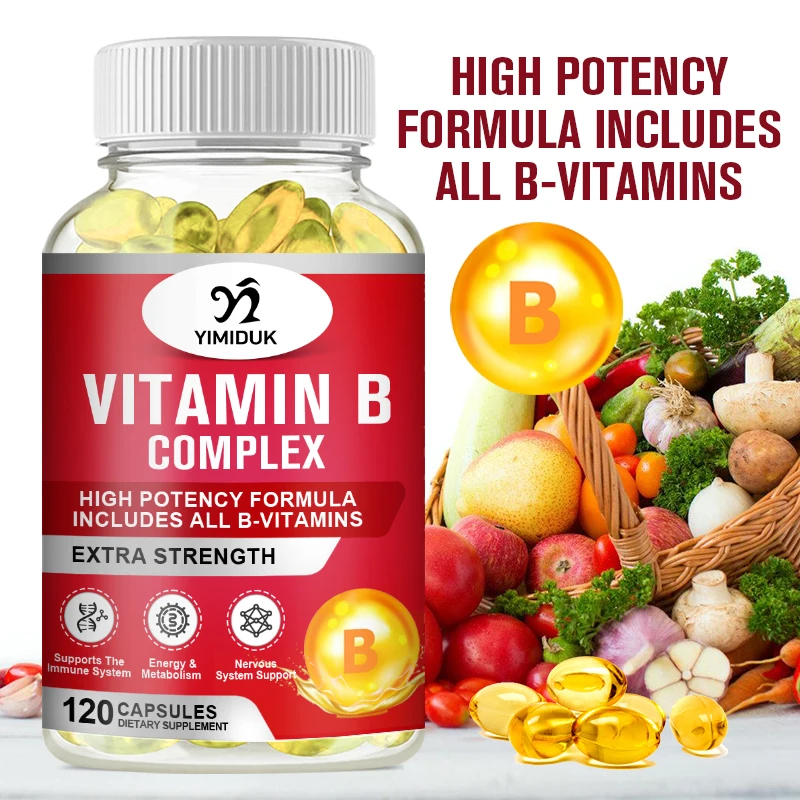 Vitamin-B-Complex-Capsule-B12-B1-B2-B3-B5-B6-B7-B9-Folic-Acid-Biotin ...