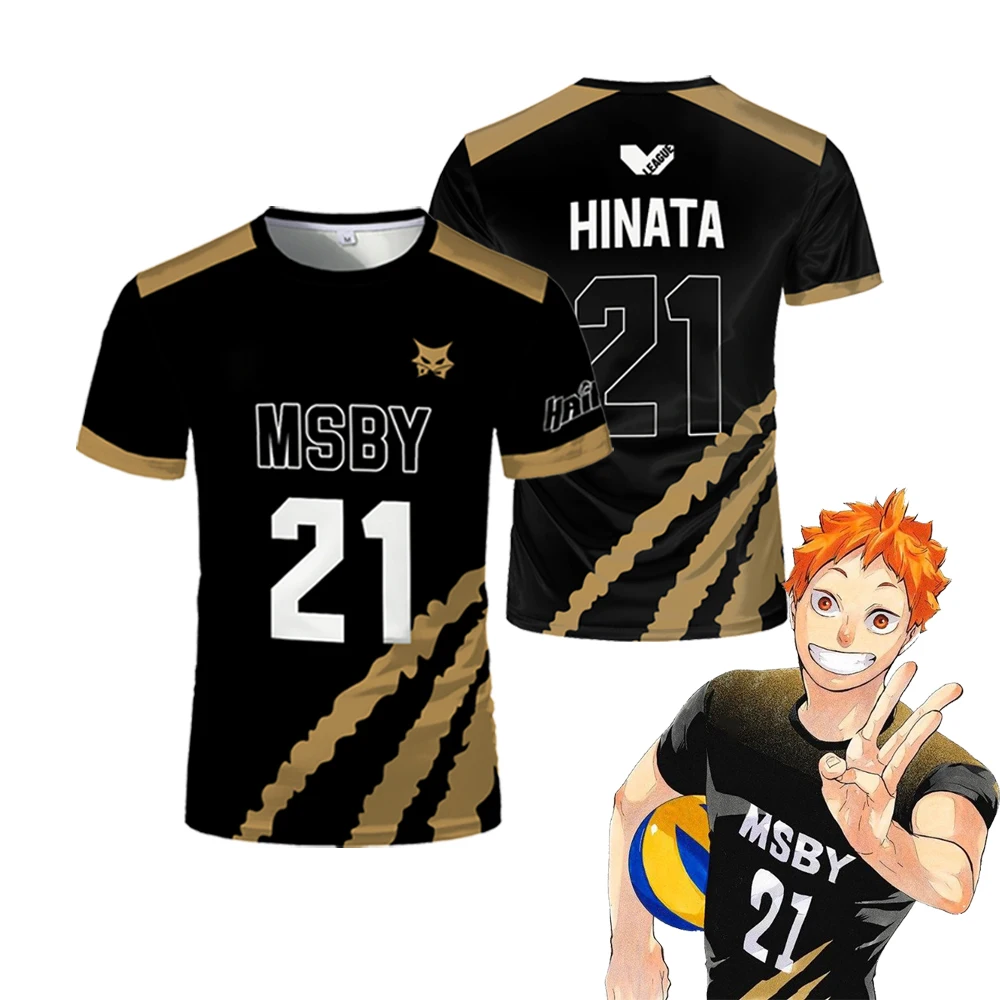 Camiseta de voleibol Hinata Shoyo Black Jackal para niños, camisetas de ...