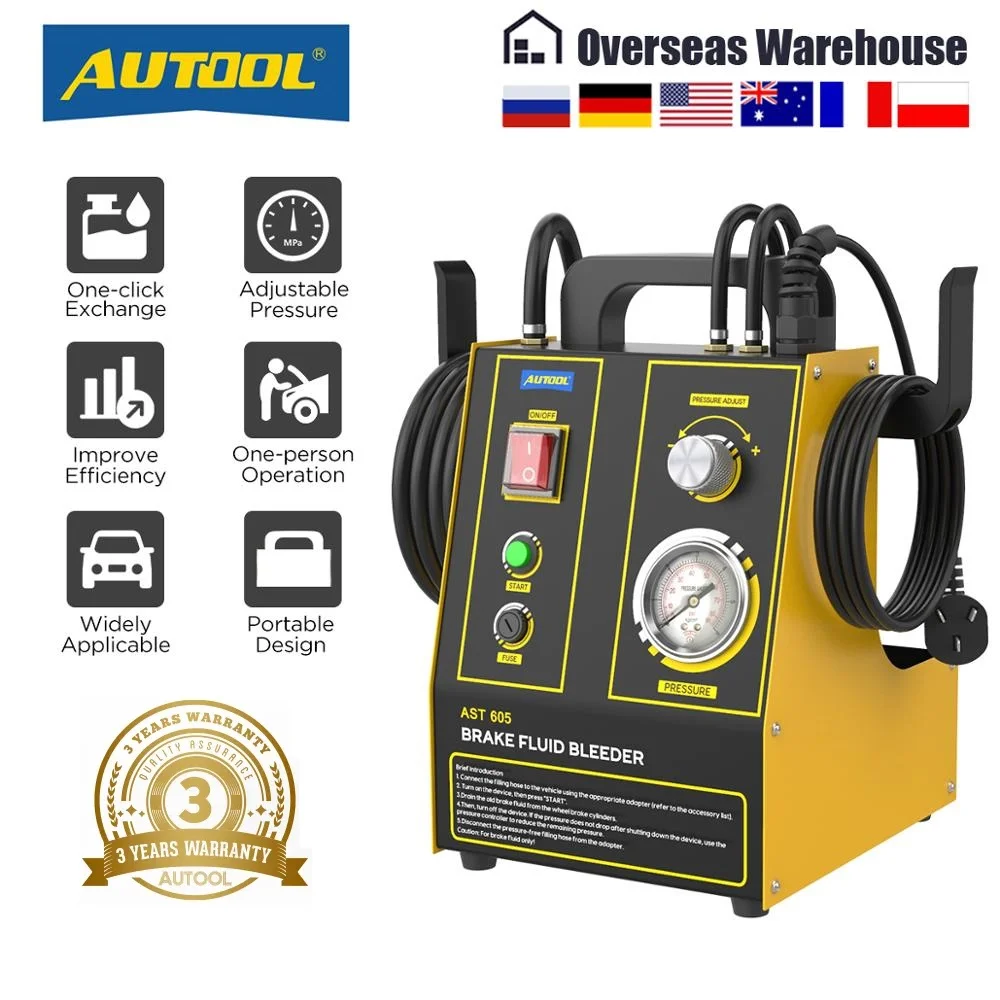 AUTOOL AST605 Car Pulsating Brake Oil Changer Single Clutch Slave Cylinders Brake Bleeder Fluid ...