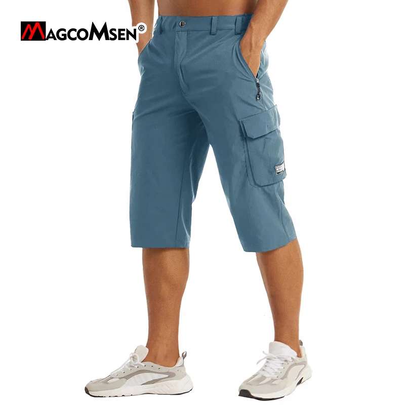 MAGCOMSEN Pantalones cortos 3/4 de secado rápido para hombre Pantalones ...
