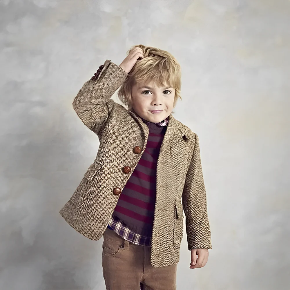 Kids Jacket Retro Herringbone Jacket Boys Casual Blazer Single Breasted ...