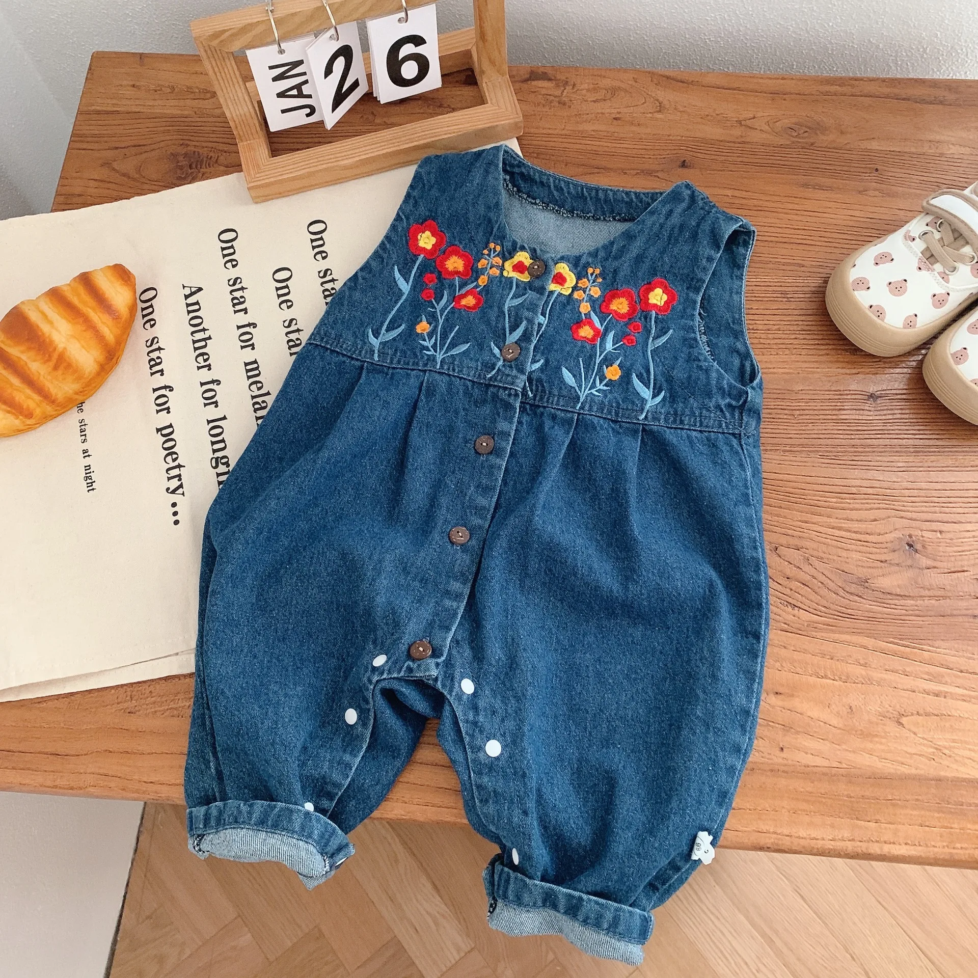 2024-Spring-Autumn-Infant-Girls-Jeans-Embroidery-Floral-Denim-Jumpsuit ...