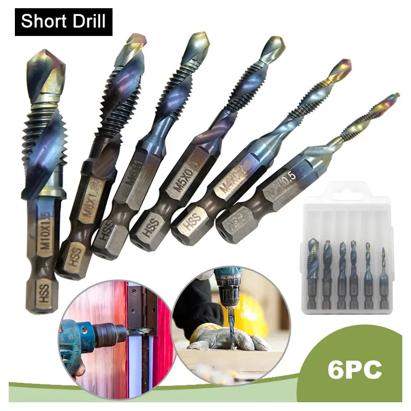 6pc-4341-Blue-Plated-Composite-Tap-Chamfering-Tapping-Drilling ...