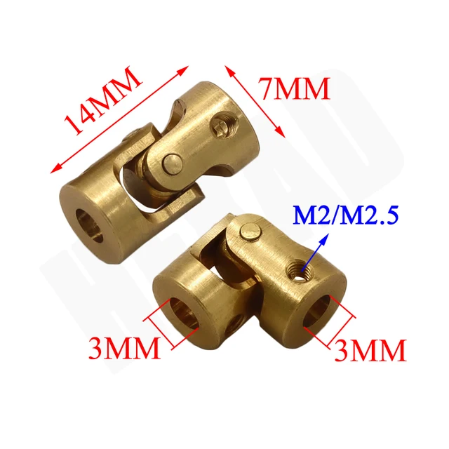 Micro RC Car Driveshaft 1pc Micro 3mm To 3mm Brass Universal Joint For ...
