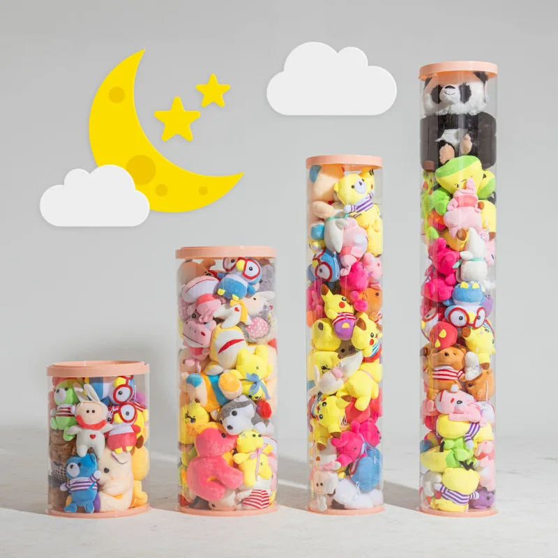 35cm/26cm upgraded Plastic Lids clear plush doll toy storage basket ...