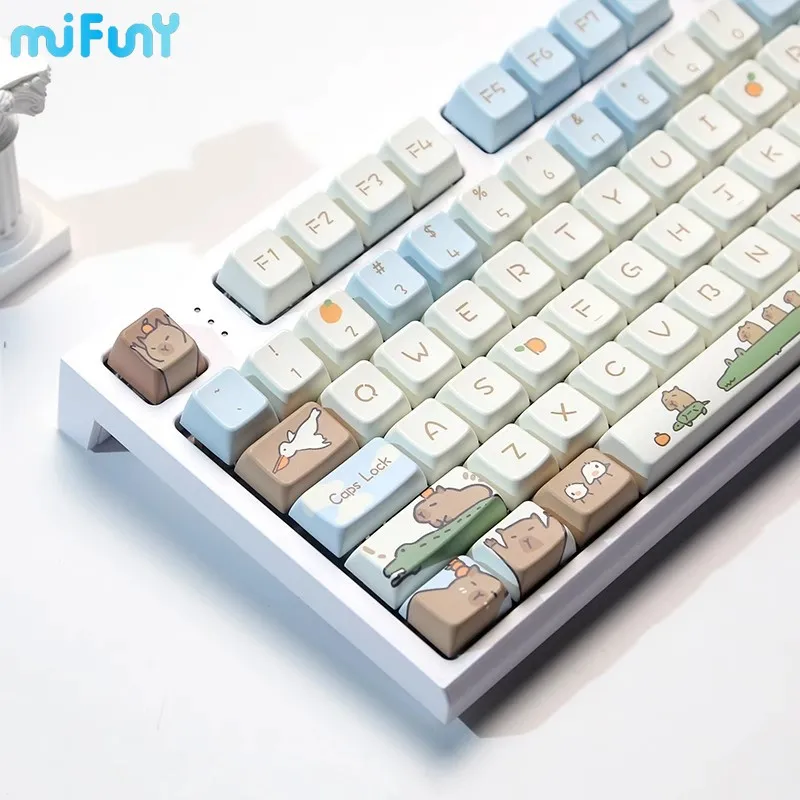 MiFuny-Keycap-Cartoon-Capybara-MDA-Full-Set-138keys-Cute-Anime-Keycaps ...