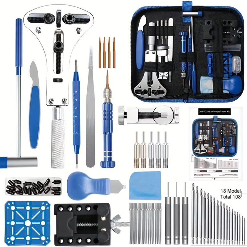 185pcs Watch Repair Kit Professional Watch Battery Replacement Tool ...