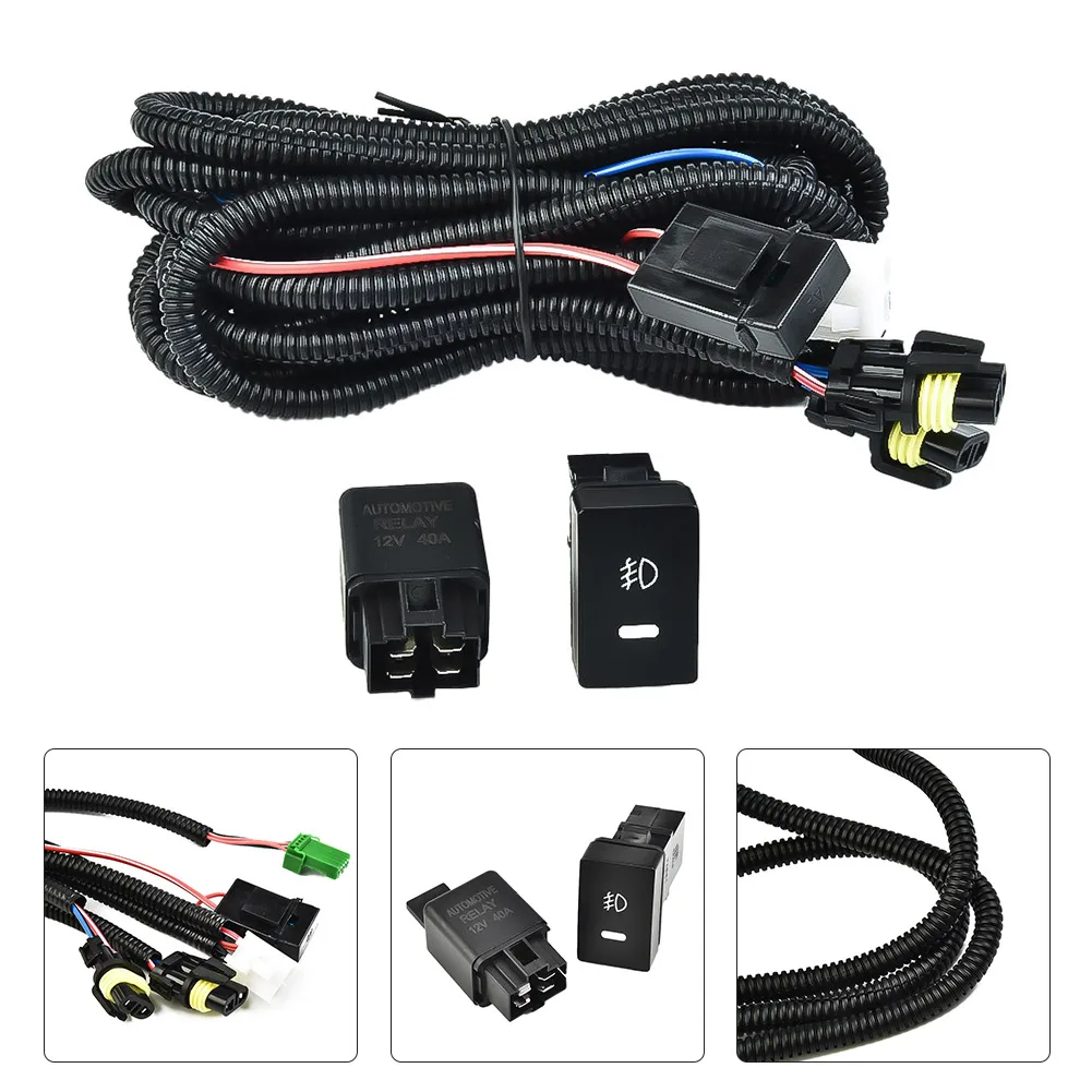 Fog-Light-Lamp-Wiring-Harness-Socket-Wire-Connector-12V-40A-Relay-LED ...