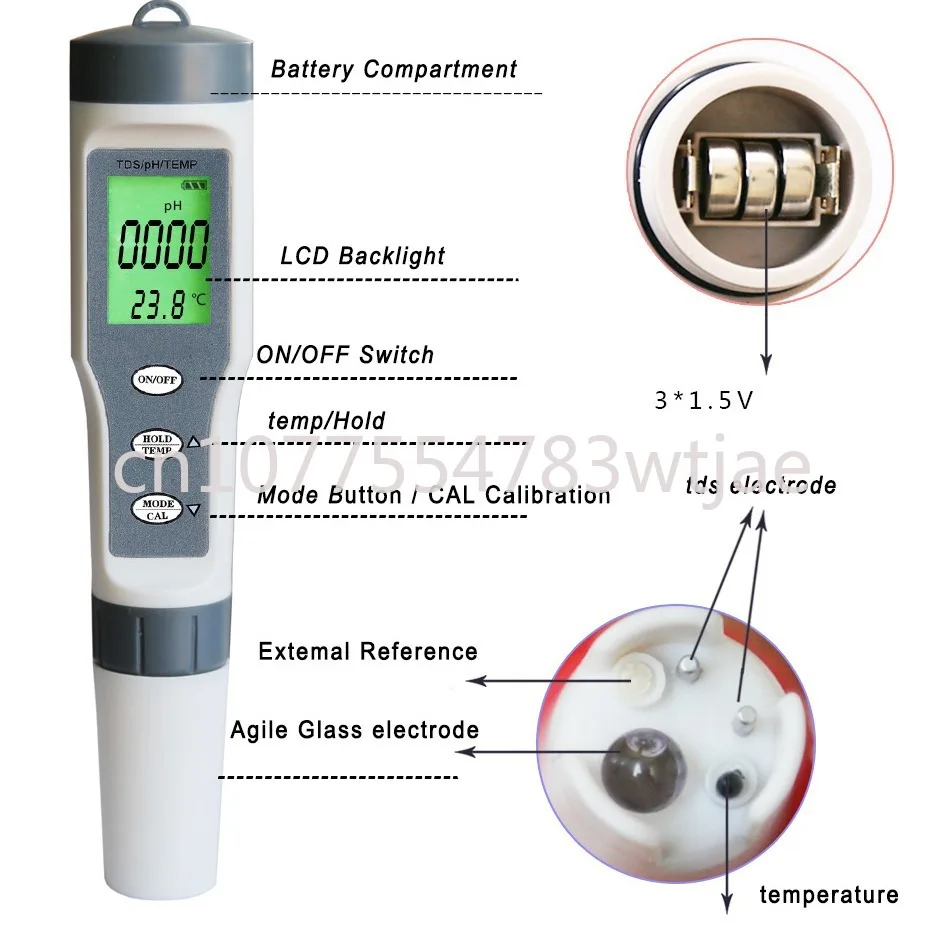 PH pen, TDS pen, multifunctional water quality testing pen, pH value ...