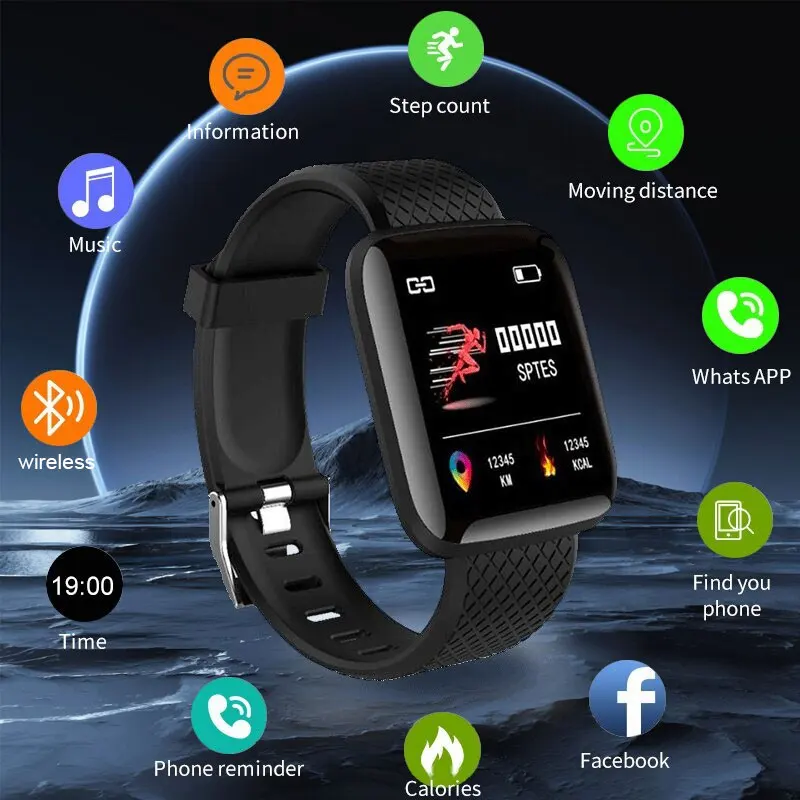 116Plus-Smartwatch-Bracelet-Waterproof-With-smart-watch-blood-pressure-Sleep-Monitor-Heart-Rate ...