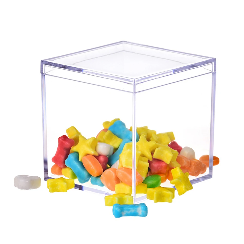 Square-Transparent-Plastic-Acrylic-Candy-Box-Clear-Storage-Box-Wedding ...