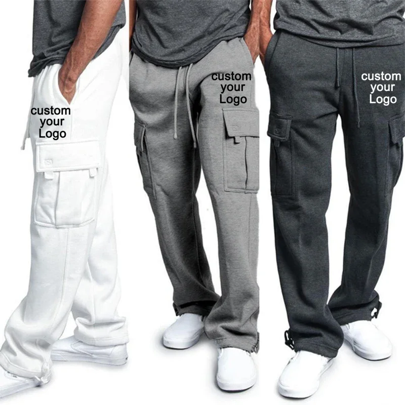 Custom-Your-Logo-New-Trousers-Joggers-DIY-Print-Solid-Multi-pocket ...