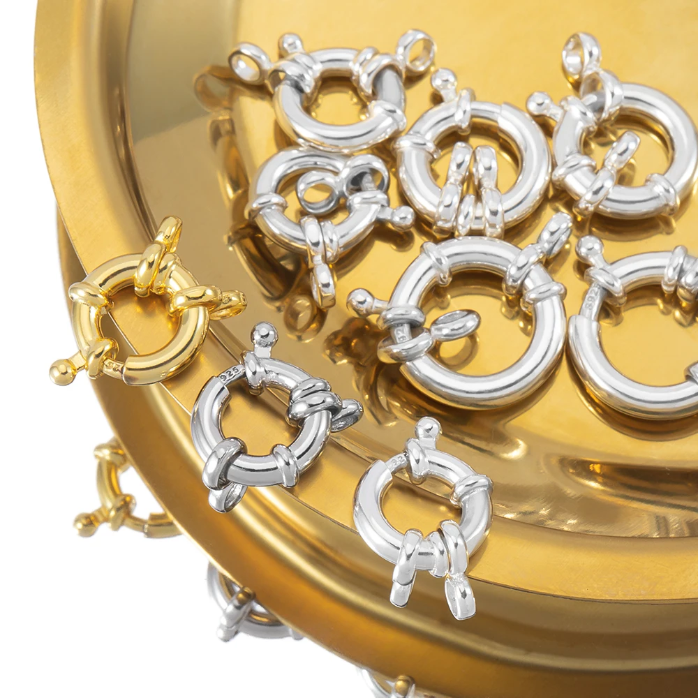 1pc-925-Sterling-Silver-Spring-Buckle-Accessory-Circle-Bubble-Clasp ...