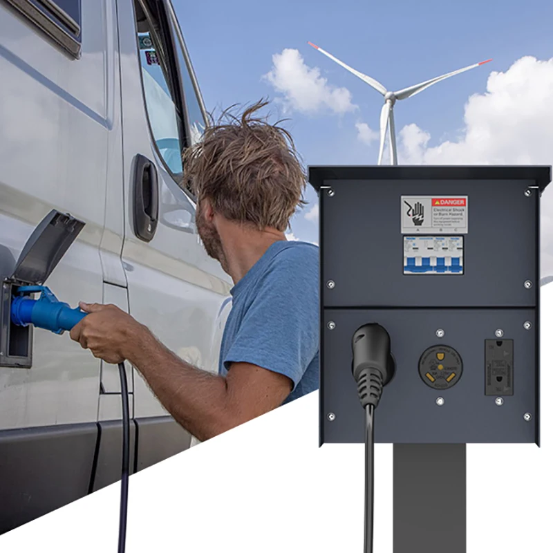 RV-Temporary-Power-Outlet-Panel-Pedeatal-Electrical-Breaker-Box-with-20 ...