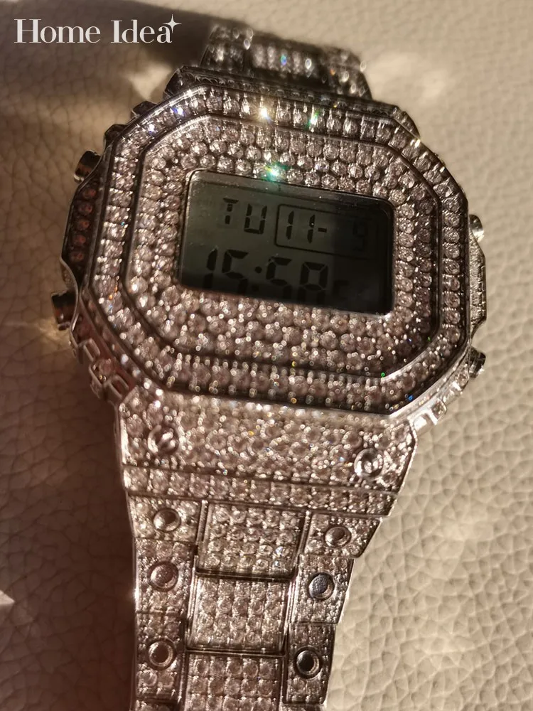 New-Fashion-Women-Shiny-Crystal-Digital-Wristwatches-Lovers-Casual ...