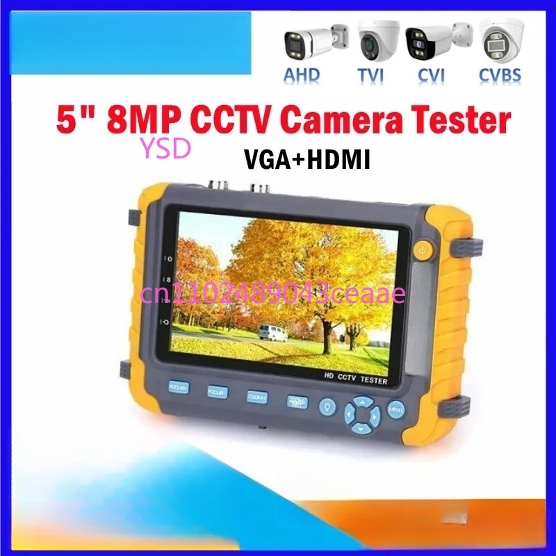 5 inch 8MP CCTV Tester with HDMI VGA Input 4K AHD CVI TVI CVBS Analog ...