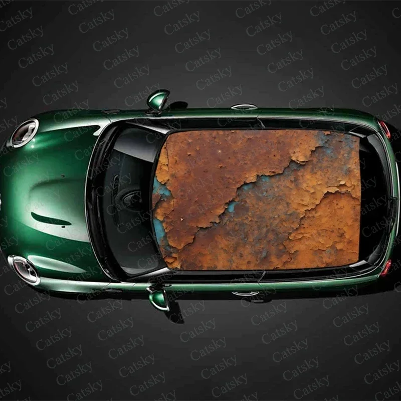 Rusted-Metal-Grunge-Car-Roof-Sticker-Wrap-Racing-SUV-Accessories ...