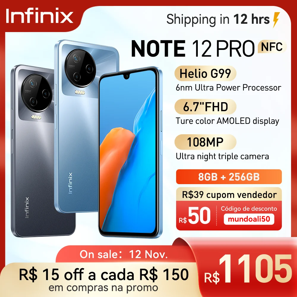 Infinix Smartphone Note 12 Pro com Display AMOLED, Celular com ...