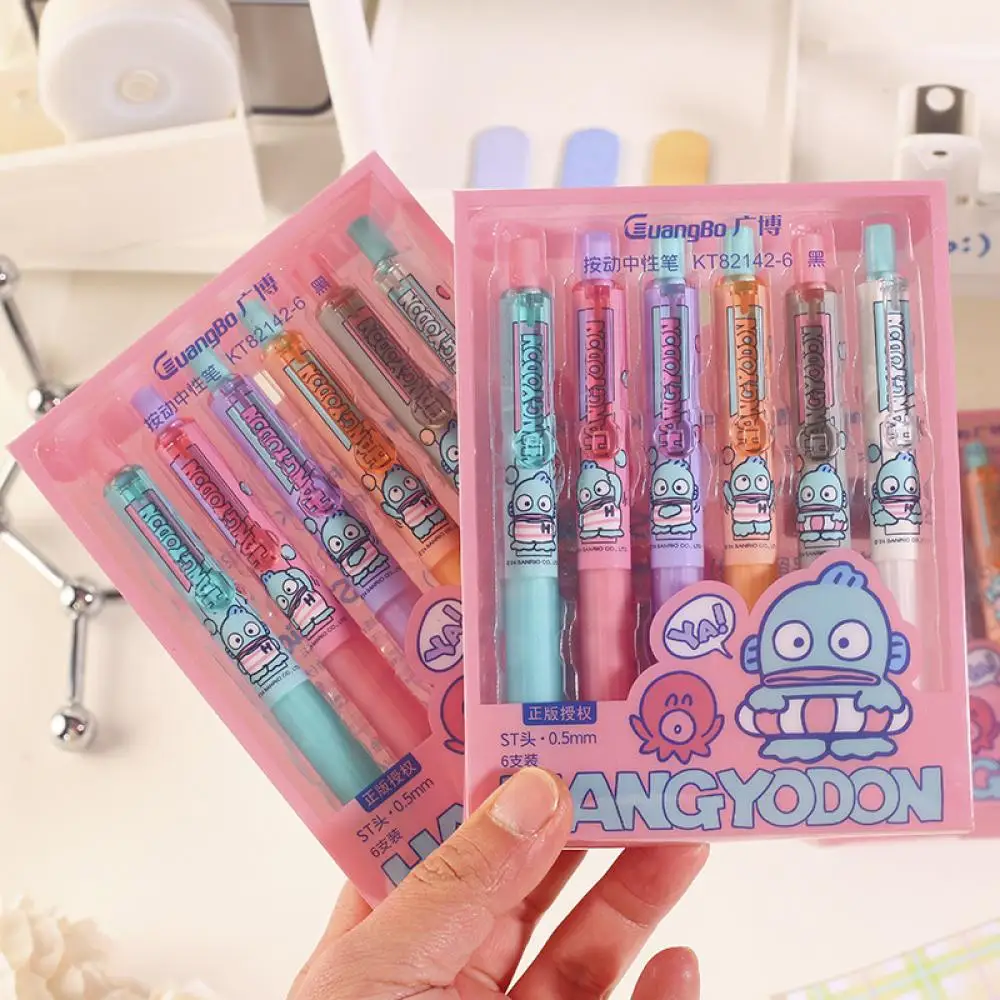 6Pcs-set-Anime-Peripheral-Hangyodon-Black-Neutral-Pen-Signature-Pen ...