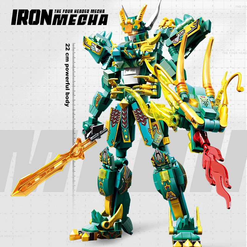 Steel-Mech-Green-Dragon-Holy-armor-building-blocks-transformer-robot ...