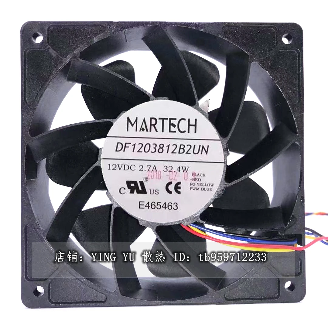 Cpu Cooling Fan 4-wire For Martech Df1203812b2un 12cm 12v 2.7a Cooler ...